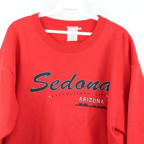 Hanes | Sweaters | Vtg 9s Mens Large Sedona Arizona Sweatshirt Red ...